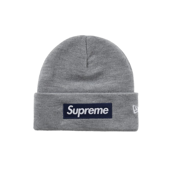 Supreme New Era Box Logo Beanie (FW25) Heather Grey