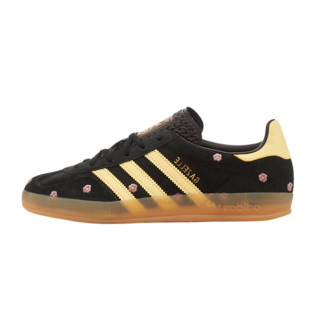 Adidas Gazelle Indoor Core Black Almost Yellow Floral (Women's) (IF4490)